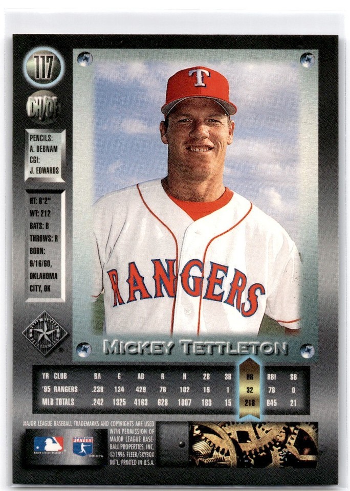 1996 Metal Universe Mickey Tettleton Texas Rangers #117 | eBay
