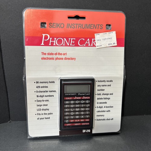 New Seiko Instruments Phone Card Calculator Model DF-210 Made in Japan ...