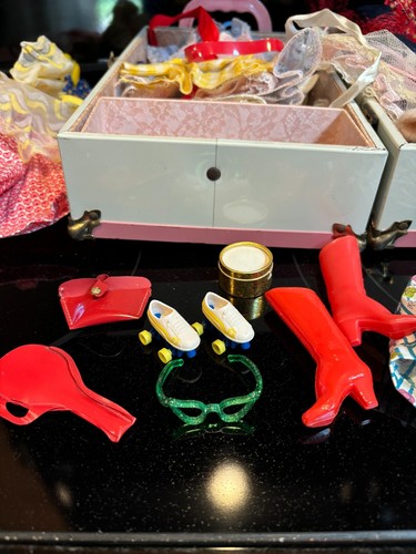 Vintage 60's Atco Doll Steamer Trunk Pink Chest Wardrobe Closet Case ...