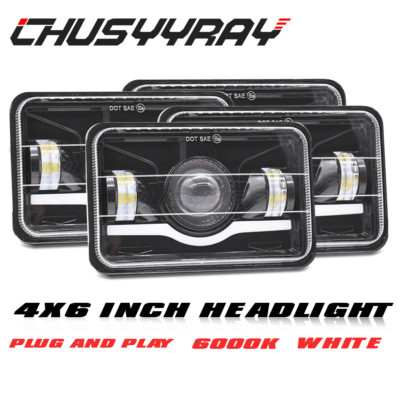 DOT 4x6 inch LED Headlights HI/LO Sealed Beam For Chevy Chevrolet Ford ...