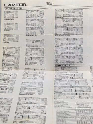 SKYLINE LAYTON TRAVEL TRAILERS 1983 Product Brochure Catalog ...