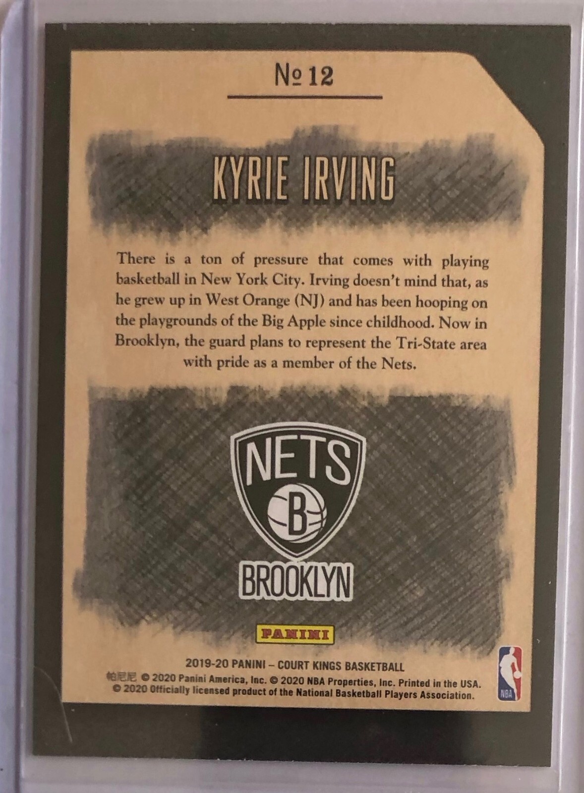 2019-20 COURT KINGS CROSS-HATCHING HANDLES KYRIE IRVING NBA BASKETBALL ...