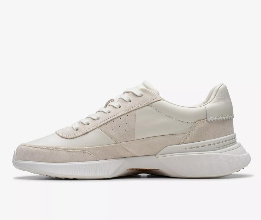 BIG SALE! Clarks Men's Craft Pace White Leather, Medium Width AUTHENTIC ...