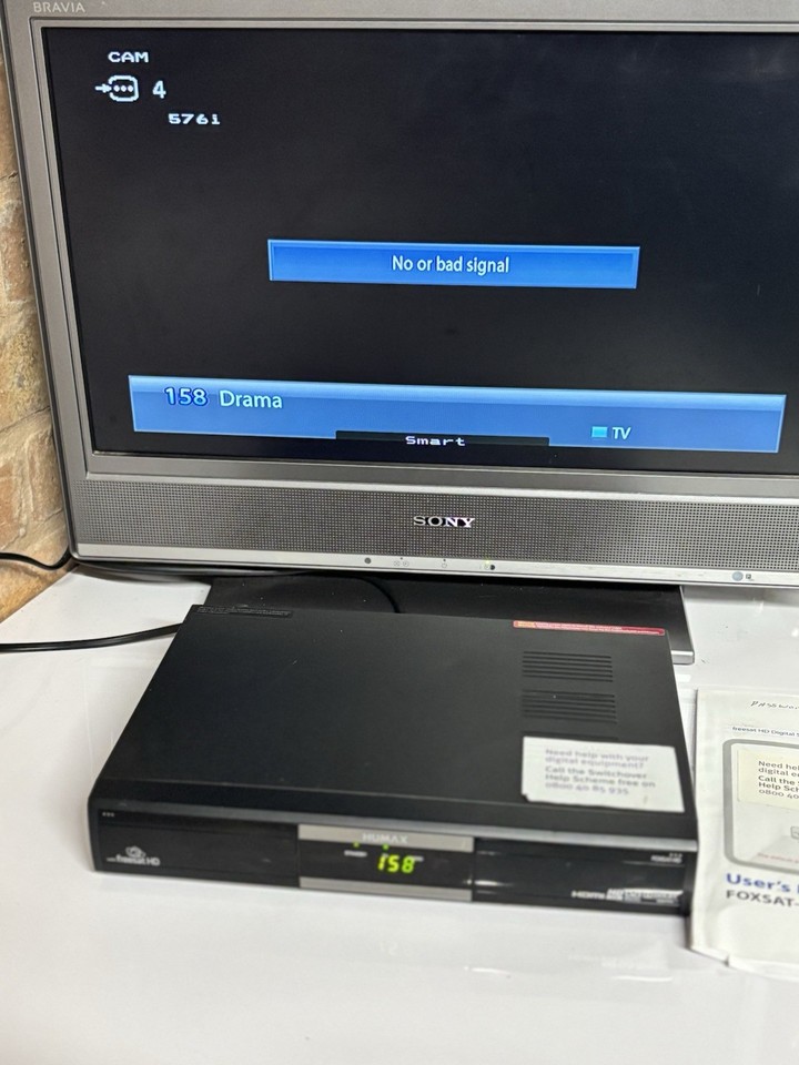 Humax Foxsat-HD Freesat HD TV Receiver HDMI Set Top Box + Remote ...