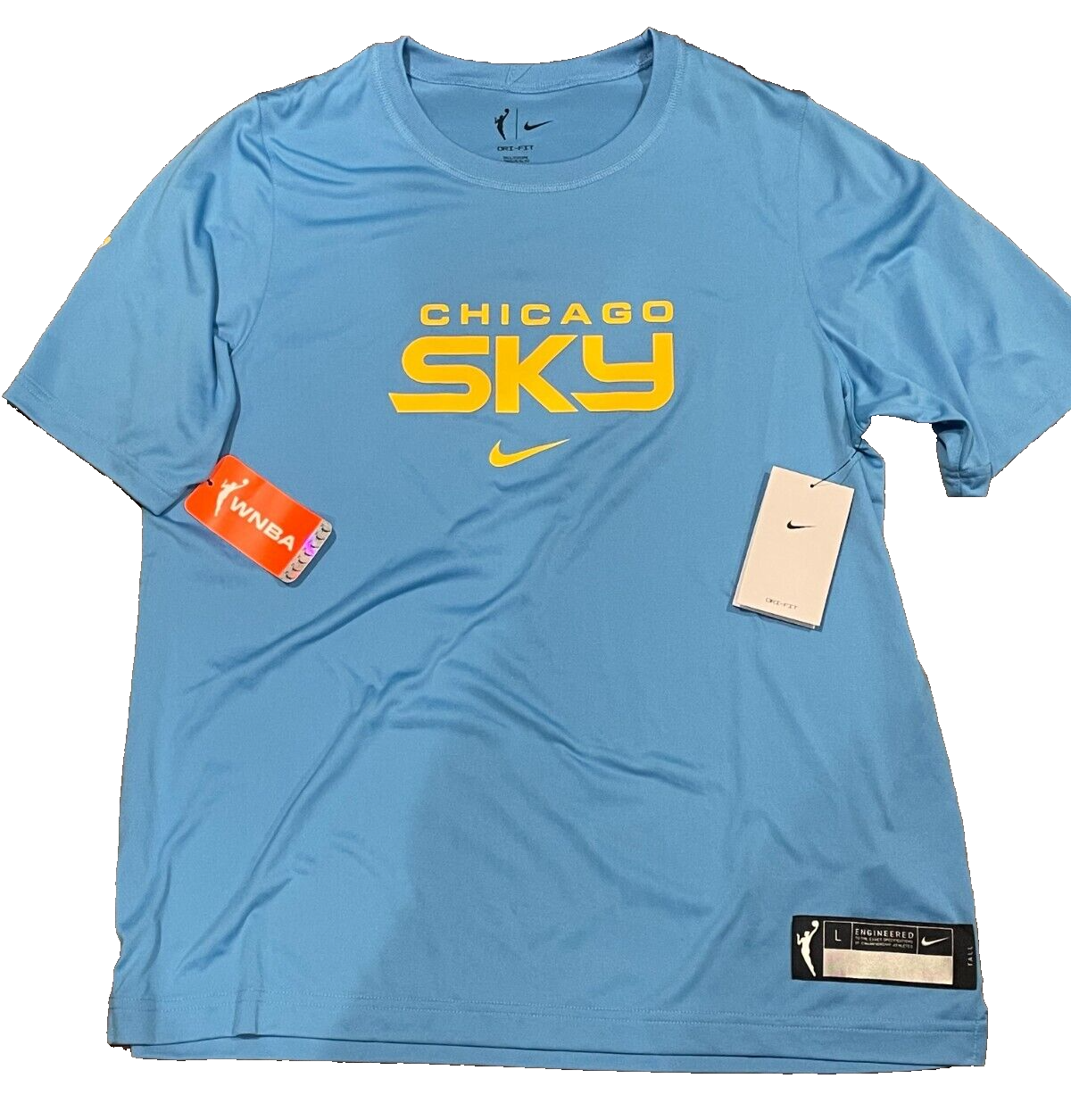 Nike Womens Chicago Sky Dri-Fit WNBA Baby Blue T-Shirt basketball Size ...