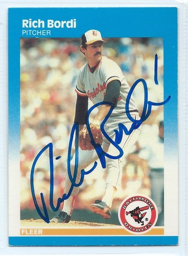 Rich Bordi signed 1987 Fleer baseball card Baltimore Orioles autograph ...