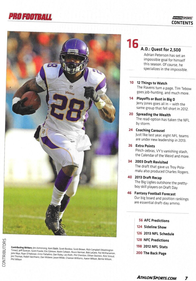 Athlon Sports Pro Football Magazine Team Previews Tom Brady Patriots ...