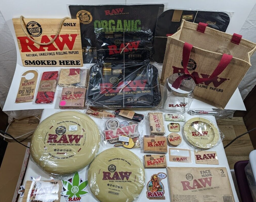 Raw Rolling Papers Full Swag Bag 27 Gifts Different Branded Rawthentic ...