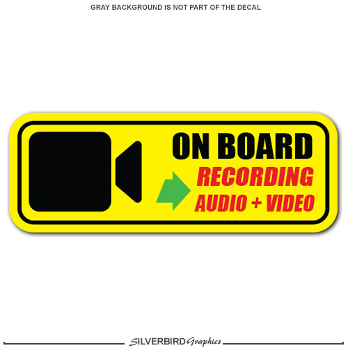 On board recording sticker warning caution vehicle car safety video ...
