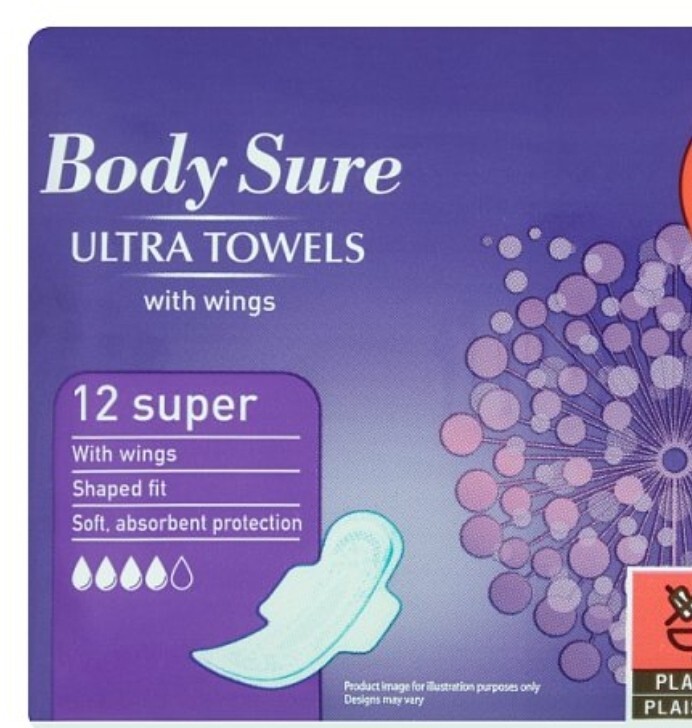Body Sure 12 Super Ultra Towels with Wings (Case of 16, 16 x 12pk ...