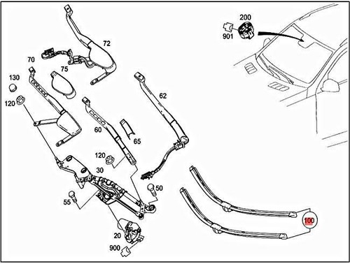 Genuine MERCEDES C292 W166 X166 GL-CLASS X166 Ts wiper blade 1668207800 ...