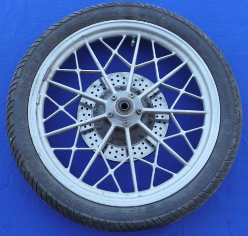 Genuine BMW R45 R65 Snowflake 18" Front Wheel Rim, Tire & Rotor 1978 ...