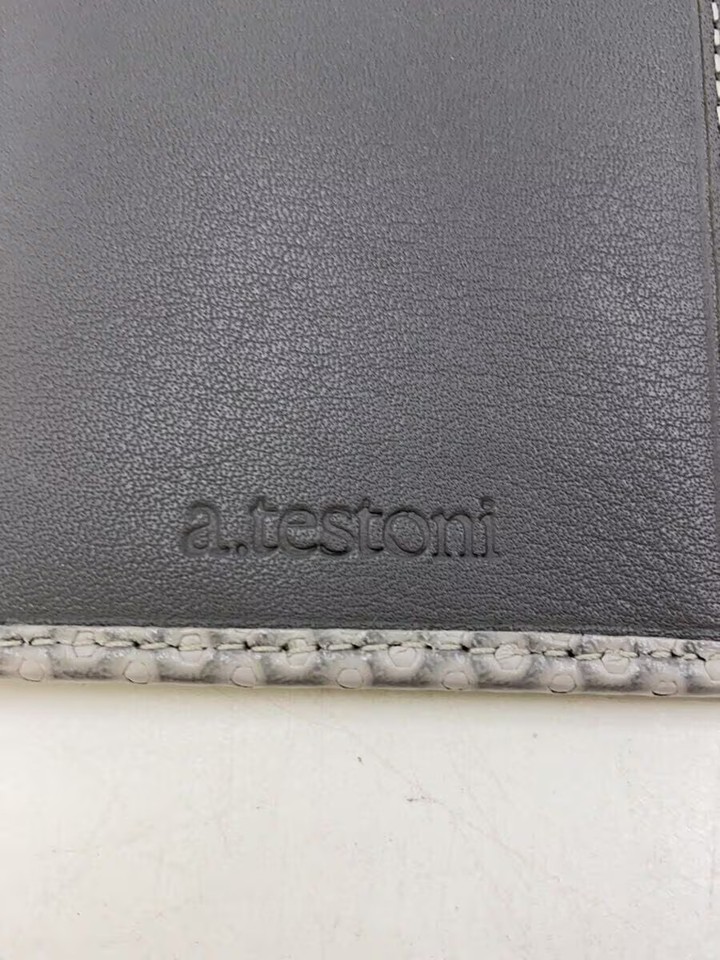 a.testoni Long Wallet Leather GRY Dot Men's | eBay
