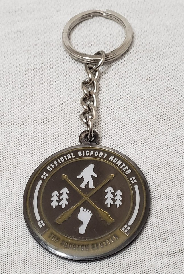 Official Bigfoot Hunter Keychain Metal Keyring Sasquatch Yeti Cryptid ...