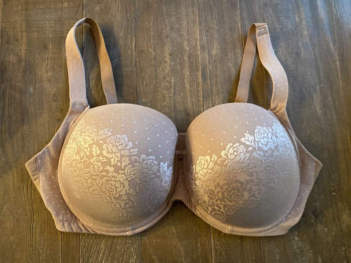 Soma Stunning Support Full Coverage Bra Size 40G Tan Color Lace Floral ...