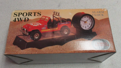 VINTAGE 1980s JEEP "SPORTS 4WD" ALARM CLOCK WHEELS REVOLVING MOTION ...
