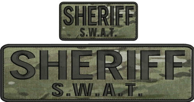 Sheriff SWAT embroidery patch 3x10 and 2x4 hook on back multicam | eBay