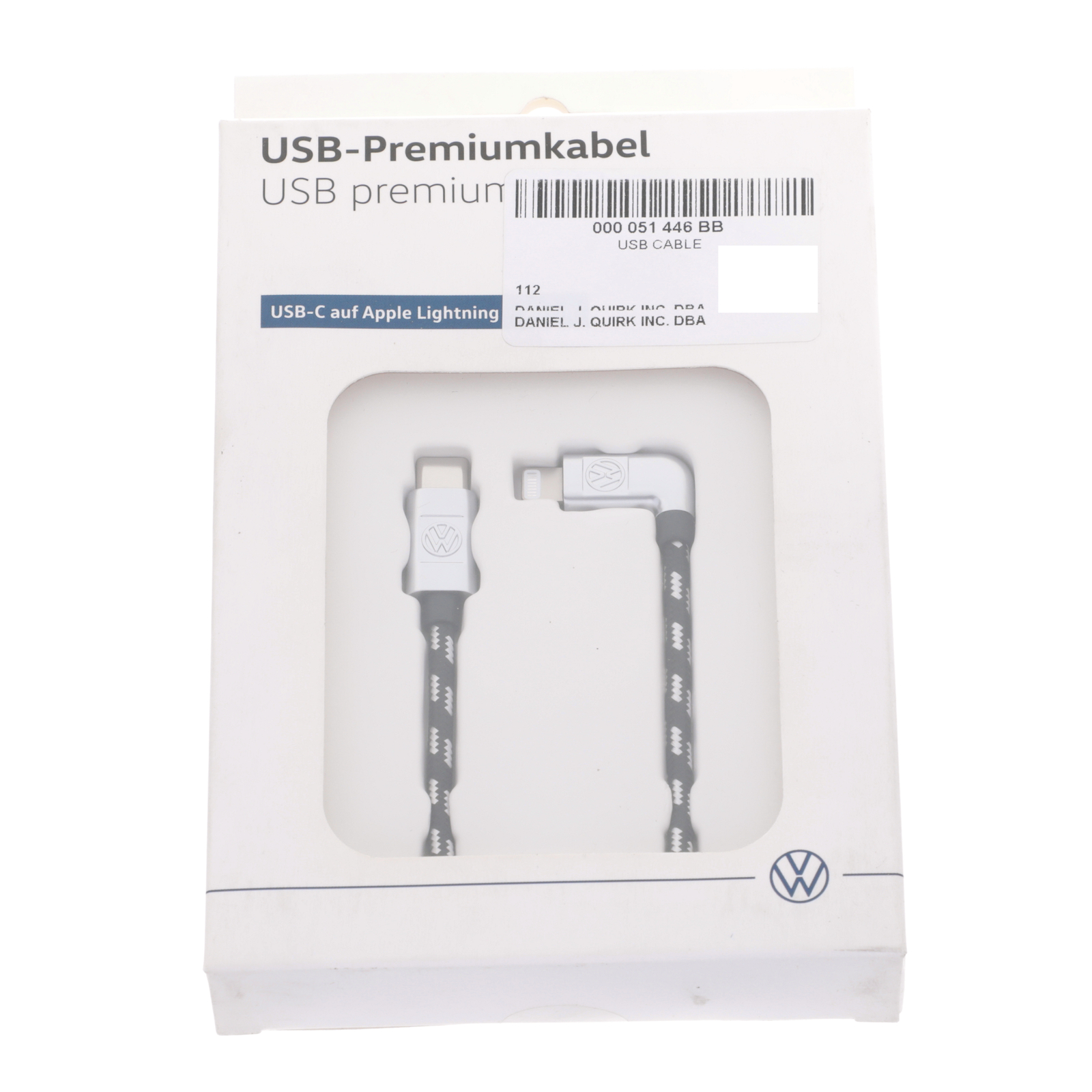 OEM Volkswagen Media Cable USB-C to Apple Lightning 000-051-446-BB for ...