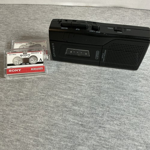 Vintage Optimus Micro 38 Cassete Voice Recorder 2 Speed Tested Works 2 ...