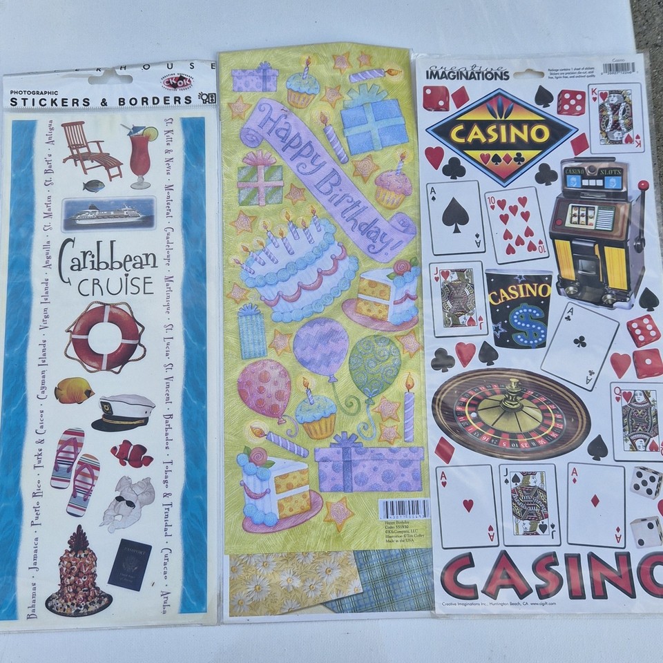 Scrapbook Junk Journal Sticker Lot of 40 Travel Birthday Jolee's 90s ...