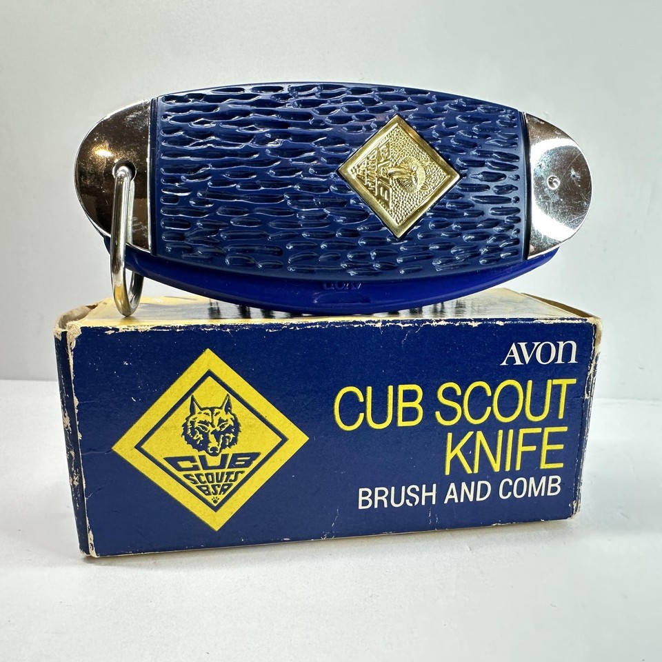 Vintage Avon Cub Scout Knife Brush Comb BSA Blue Pocketknife Style Boy ...