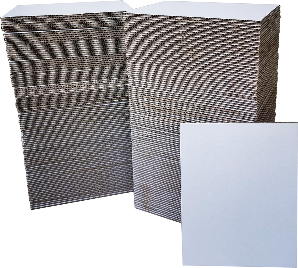 200 Packs 3X5 Inch Corrugated Cardboard Sheets, Premium White ...