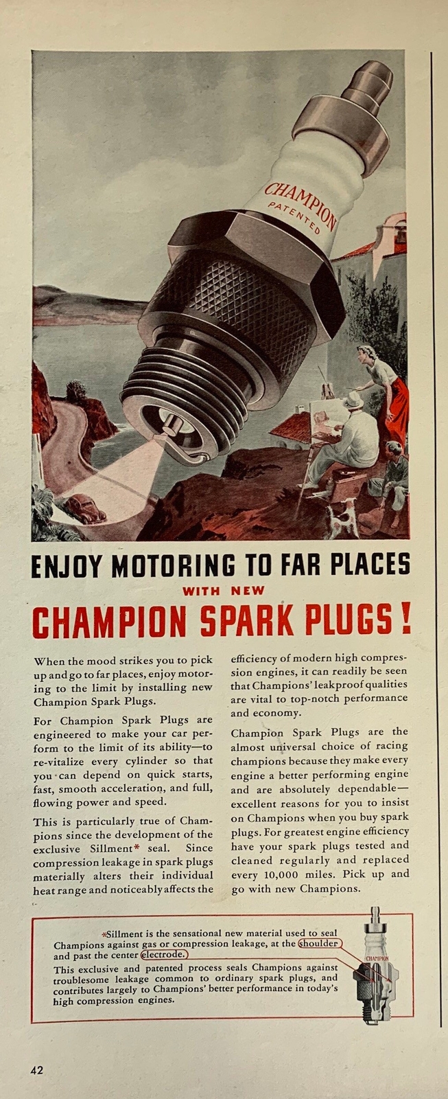 Vintage 1940s Champion Spark Plugs Ad | eBay