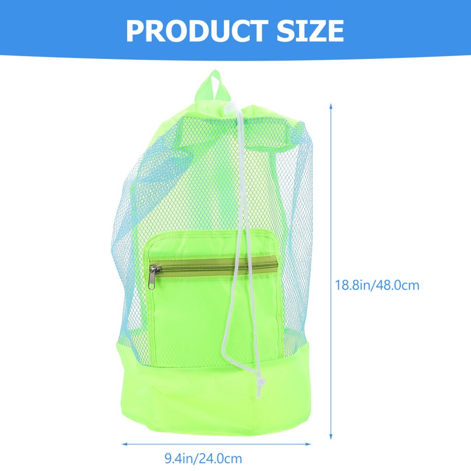 Mesh Beach Backpack Picnic Bag Mesh Swimming Bag Travel Clear Backpack ...