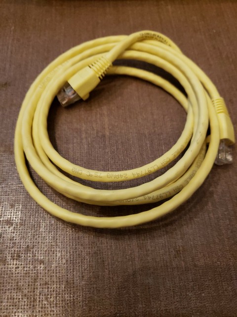 6 FT Yellow Cable 72-1482-01 Rev.a1 Ethernet Networking Lorom E141823-6 ...