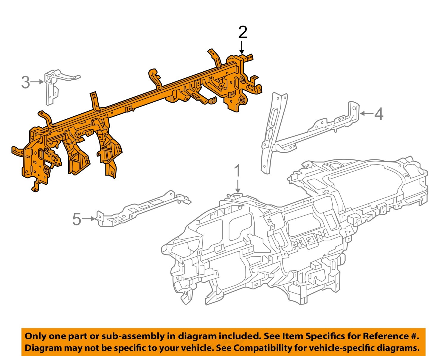 GM OEM 16-20 CT6 Instrument Panel Instrument Panel-Reinf Beam 84373646 ...
