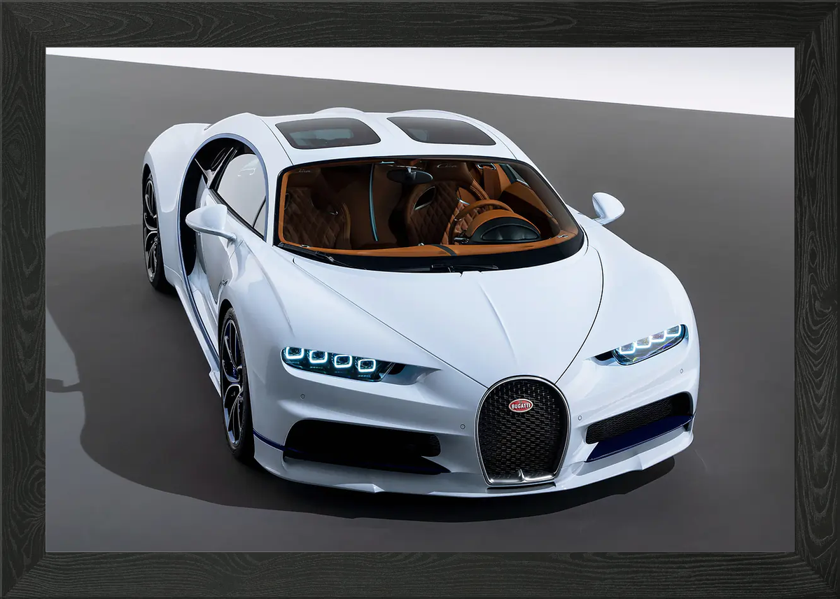 Bugatti Chiron Sport Car Framed Wall Art Poster Canvas Print Picture ...