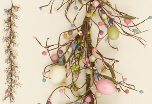 New Spring EASTER EGG BERRY GARLAND Swag Vine Pastel Country Pip ...