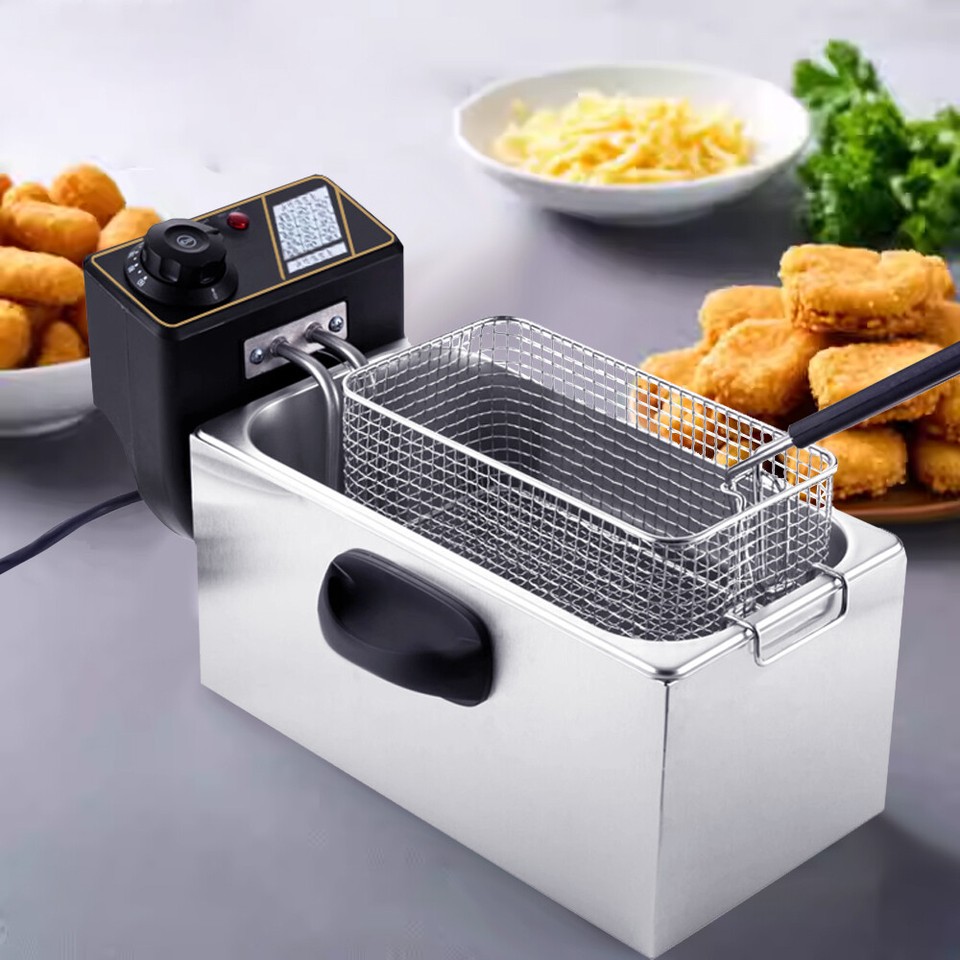 4L Commercial Electric Deep Fryer Fat Chip Frying Pan & Basket ...