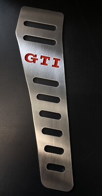 VW POLO 9N GTI FOOTREST STAINLESS STEEL WITH BLACK RUBBER NEW Red Logo ...