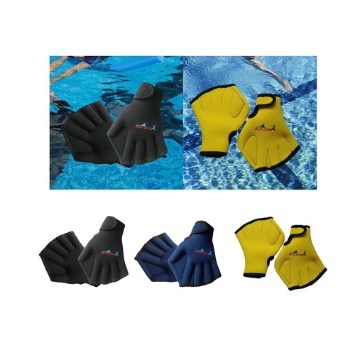 Webbed Swim Gloves Swimming Gloves Five Finger Gloves Durable Duck Palm ...