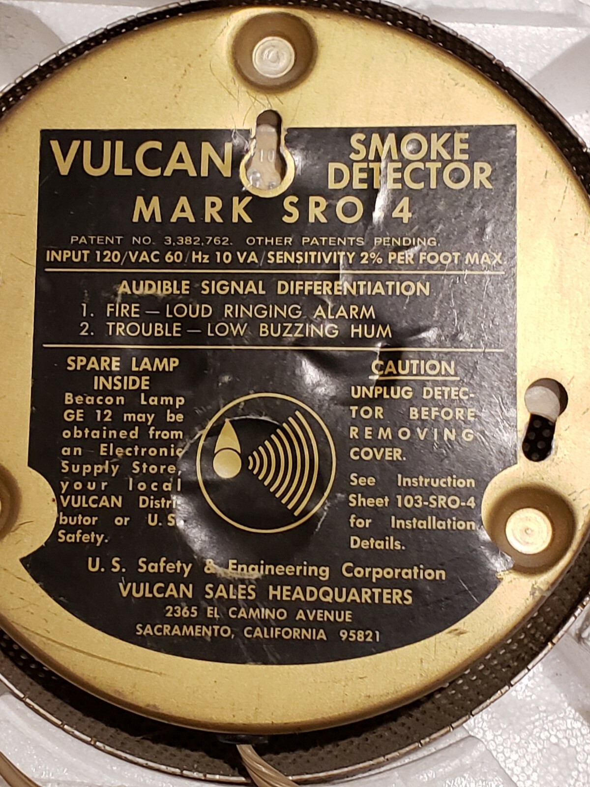 Vintage Vulcan Mark 30 Fire Alarm Complete Set + Smoke Detector Mark ...
