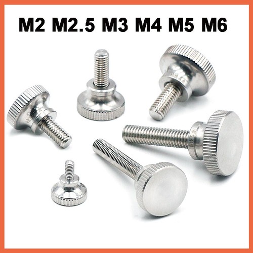 M2 M2.5 M3 M4 M5 M6 Stainless Steel Knurled Thumb Screws Hand Grip Knob ...
