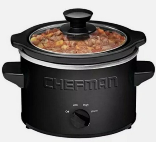 Chefman Slow Cooker Black Compact Personal 1.5 Quart Capacity New in ...