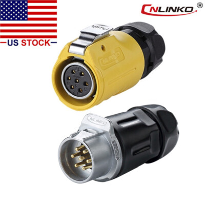 7 Pin Power Connector Cable to Cable, Female Plug w/ Male Receptacle ...