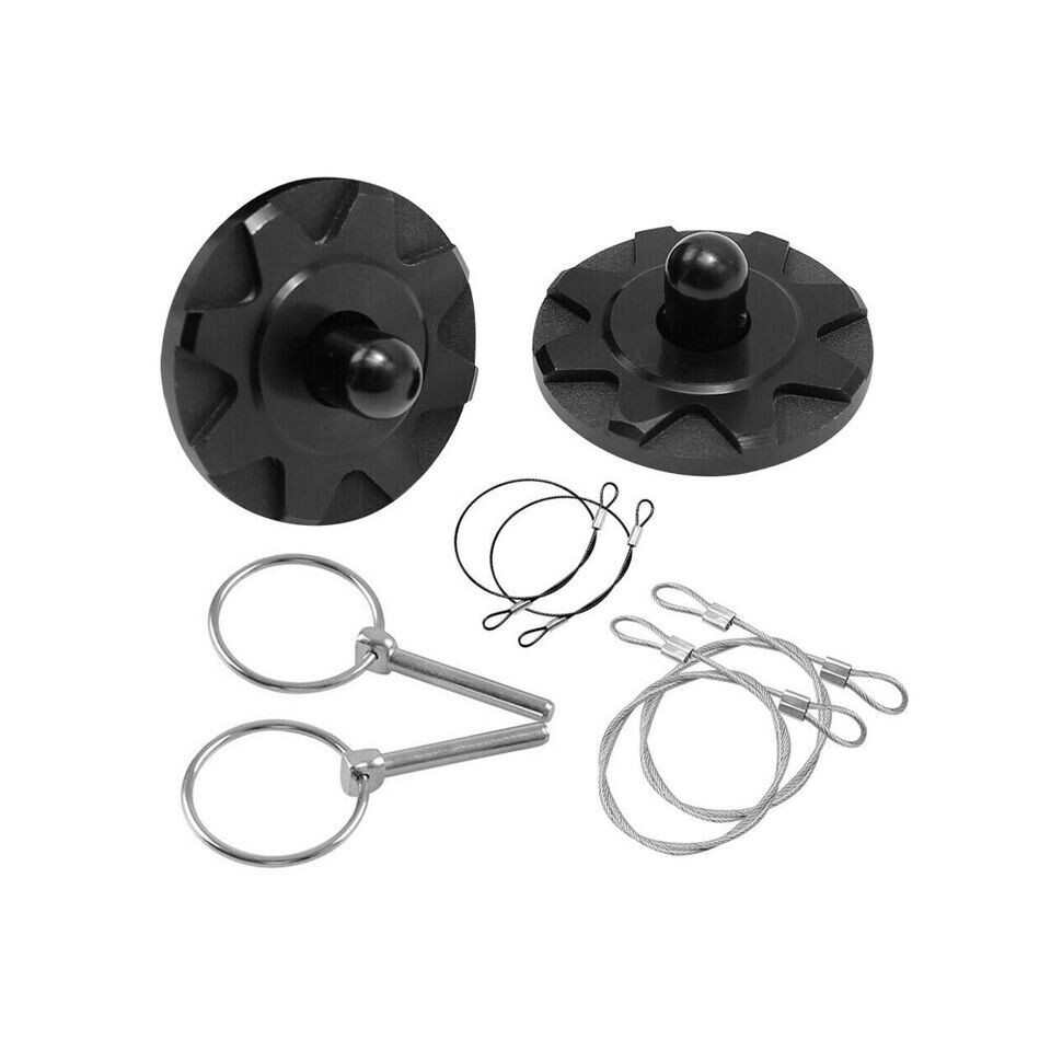 2 Set Car Hood Pin Kit Aluminum Alloy Hood Pin Lock Latch Catch Black ...