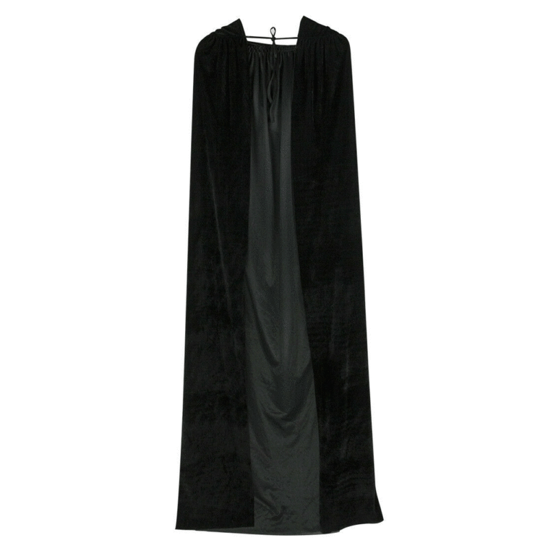 2M Halloween Black Long Velvet Hooded Robe Cloak Cape Cosplay Vampire ...
