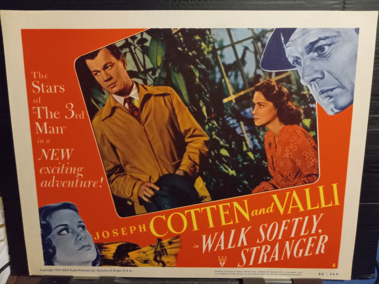 Lobby Card 1950 WALK SOFTLY STRANGER Joseph Cotten Alida Valli film ...