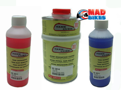 Tank Cure Fuel Tank Restoration Kit, Cleaner, Rust Remover & Epoxy ...