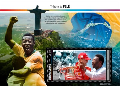 Tribute to Pelé Football Michael Schumacher MNH Stamps 2023 Sierra ...
