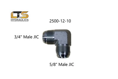 2500-12-10 Male JIC x Male JIC 90 Degree 3/4" JIC x 5/8" JIC | eBay