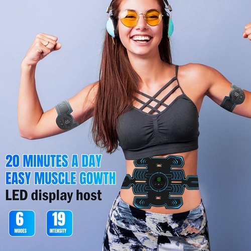 EMS Muscle Stimulator Abs Abdominal Muscle Core Toning Fat Burner Belly ...