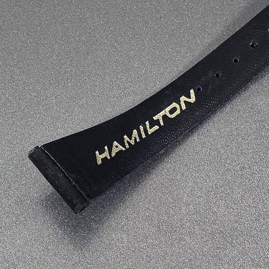 NOS RARE 1960s Hamilton Electric LORD LANCASTER Watch Strap: 18mm Black ...
