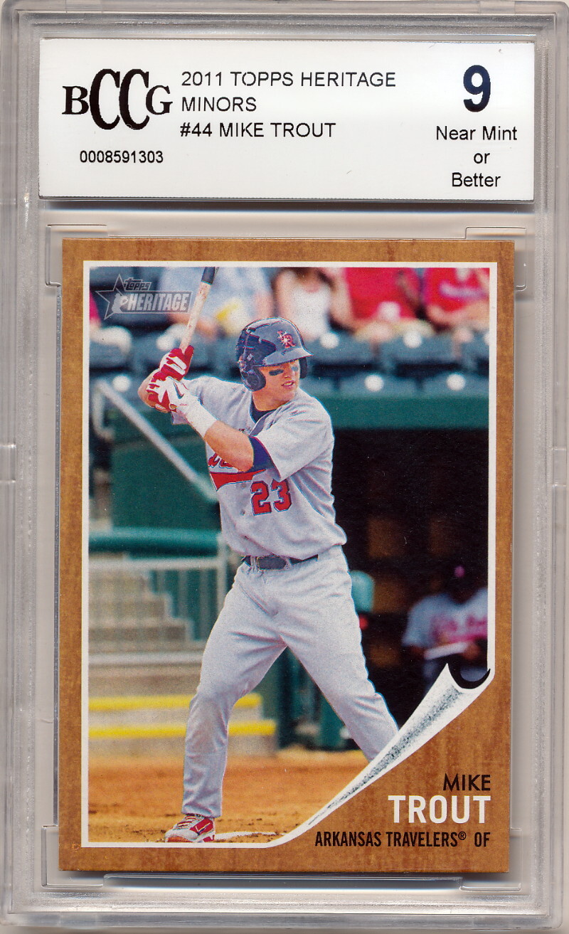 2011 Topps Heritage Minors #44 Mike Trout Rookie Card Graded BCCG 9 | eBay