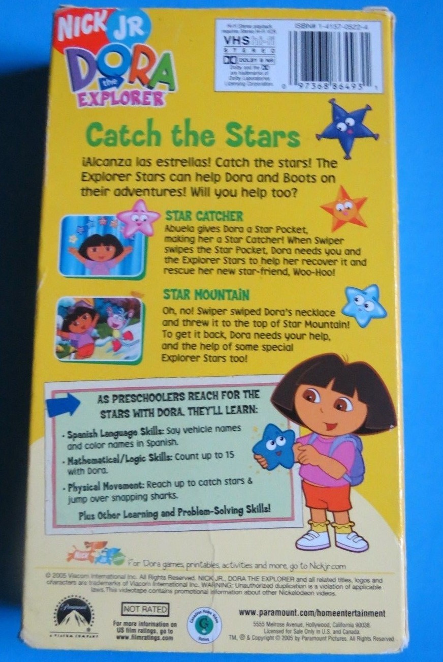 DORA THE EXPLORER ~ CATCH THE STARS ~ VHS, 2005 ~ 2 EPISODES ~ NICK JR ...