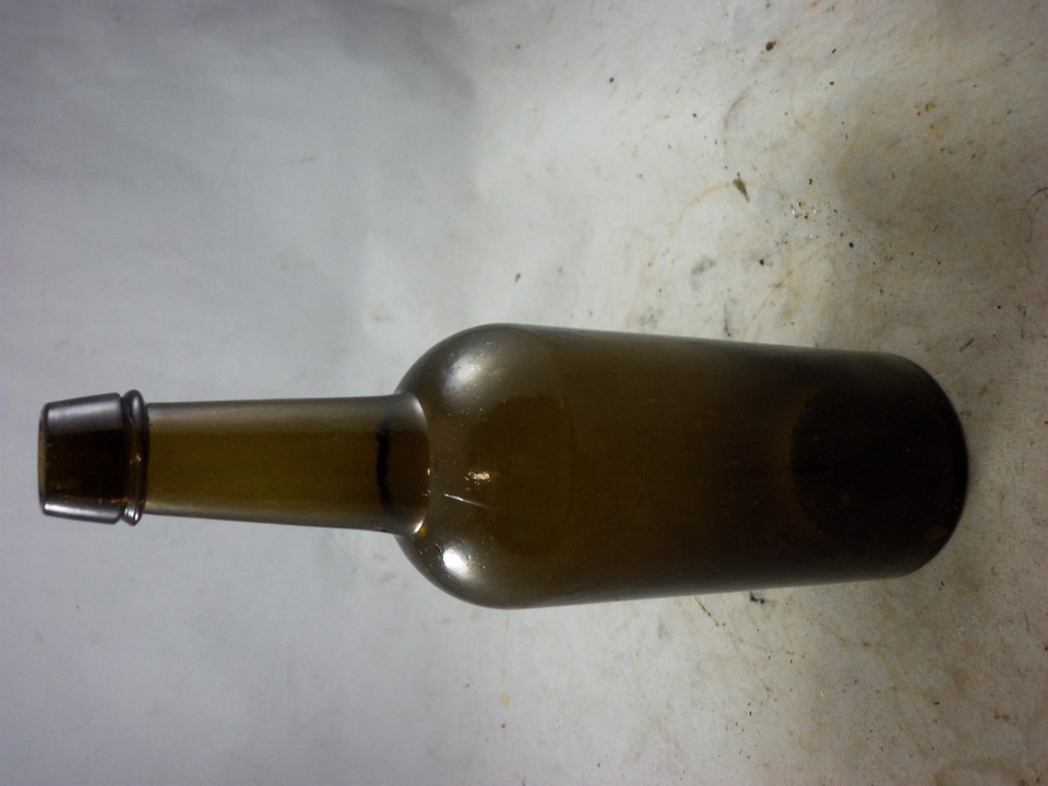 old amber super bubbly stoddard type smooth base 3 piece mold whiskey ...